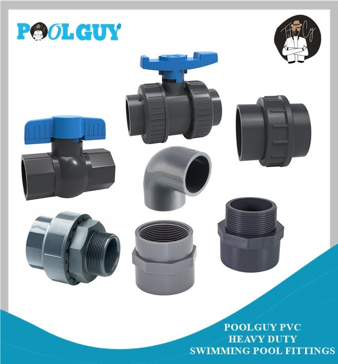 TITOCY POOLGUY HEAVY DUTY PVC SWIMMING POOL FITTINGS MALE ADAPTOR BALL ...