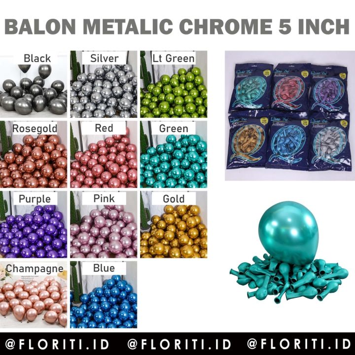 (Satuan) Balon Latex Metalic Chrome 5 Inch | Lazada Indonesia