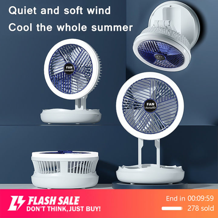 🔝 original rechargeable electric foldable fan portable with light blade ...