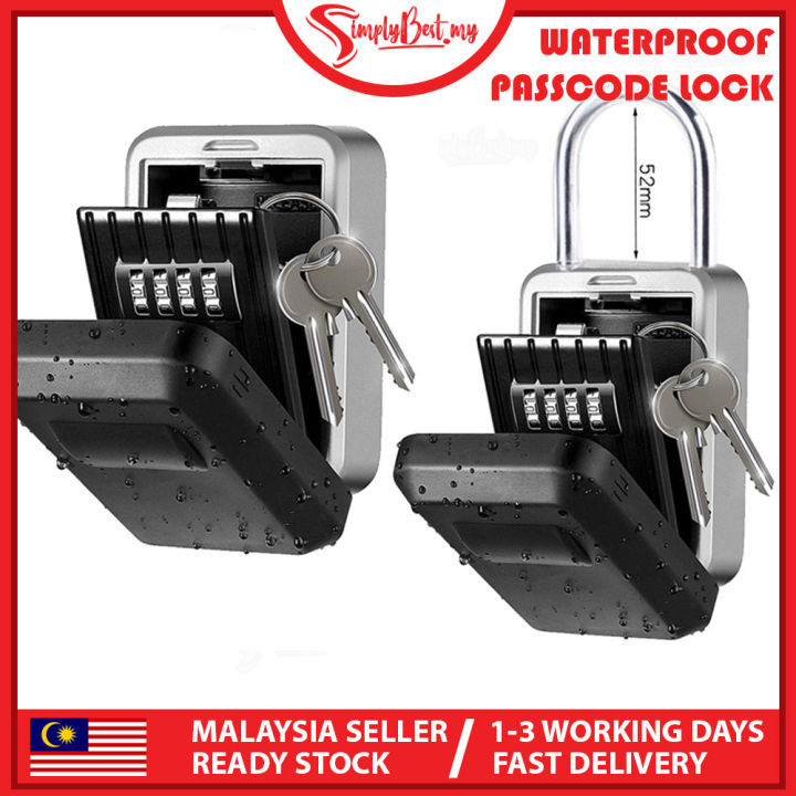 SIMPLYBEST Waterproof Wall Mount Key Safe Box Numbering Lock Key ...