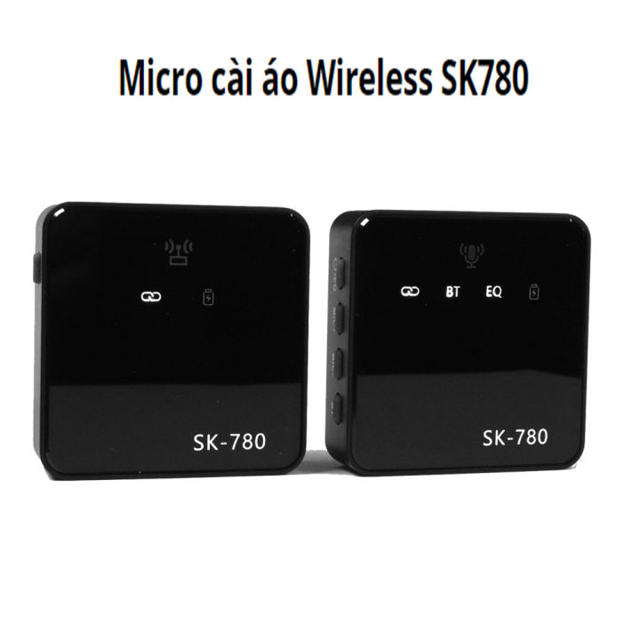 Micro cài áo Wireless SK 780, Mic thu âm cho điện thoại kết hợp Sound Card, có echo hát ...