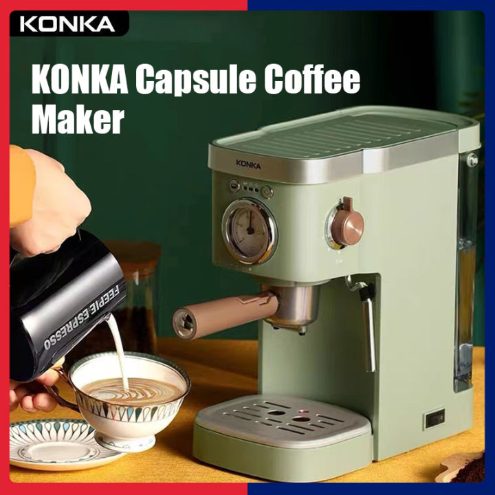 KONKA Capsule Coffee Maker Home Retro Full Semi-automatic Italian ...