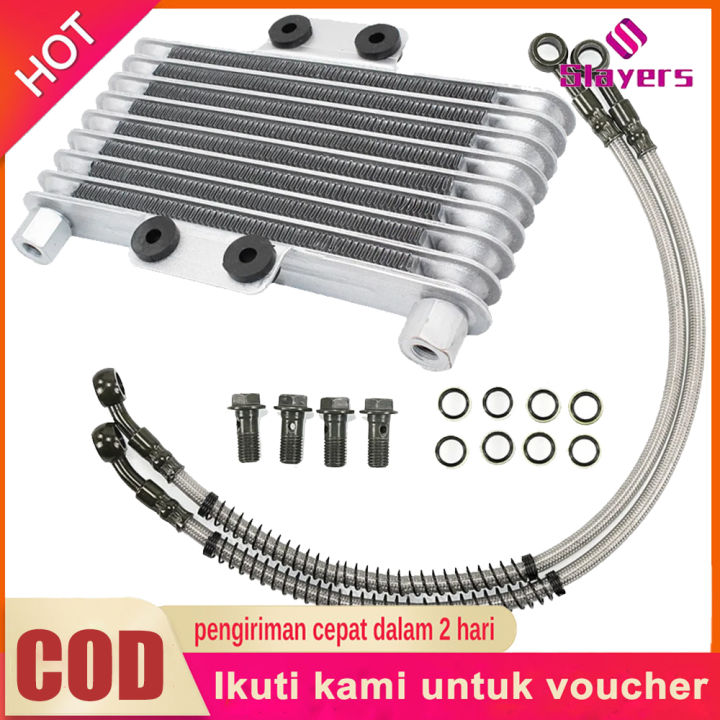 Aluminum 125ml Engine Oil Cooler Cooling Radiator for 125CC-250CC ...