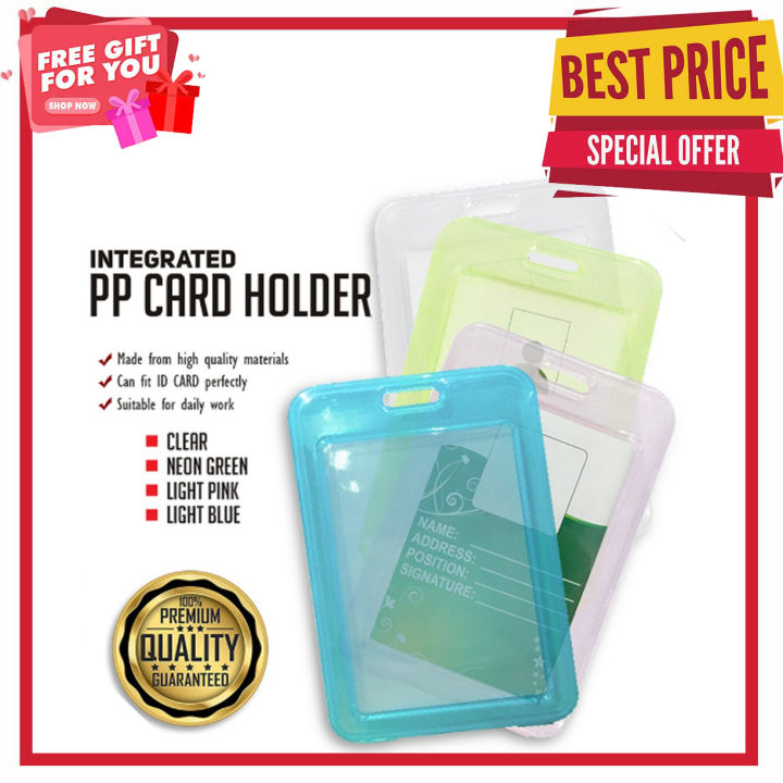 (5 pcs) Vertical Colored Transparent ID Holder / ID Case / ID Protector ...