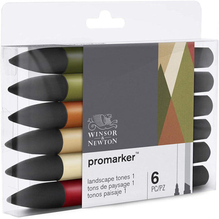 Winsor&Newton 6 colors Promarker design drawing Marker Pen double tips ...