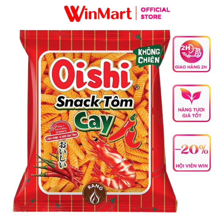 [Siêu thị WinMart] - Bánh snack tôm cay Oishi gói 40g | Lazada.vn
