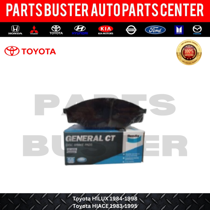 Genuine Bendix Brake Pad (FRONT) for TOYOTA HILUX 1984-1998, HIACE 1983 ...