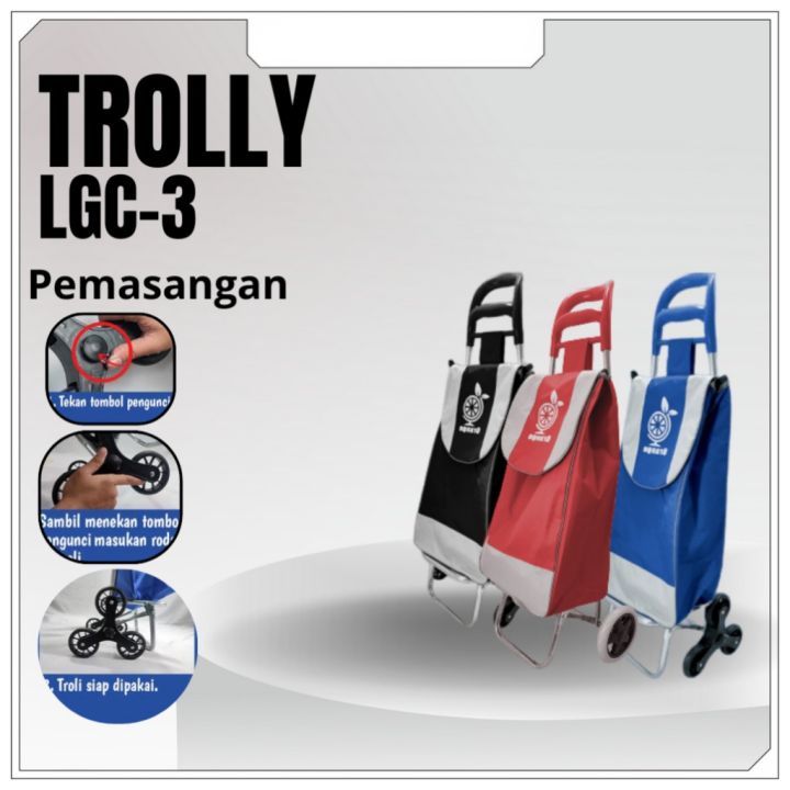 Troli Belanja lipat Keranjang Supermarket Tas Troli Belanja Trolley ...