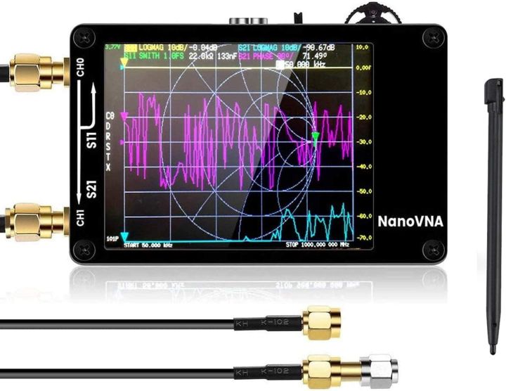 Nanovna 10KHz-1.5Ghz Vector Network Analyzer Kit,SEESII MF HF VHF UHF Antenna Analyzer Measuring ...