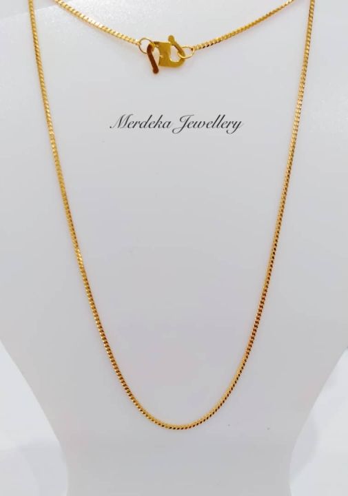 Merdeka 916 Gold Solid Mesin Chain / Rantai Leher Mesin Padu Emas 916 ...