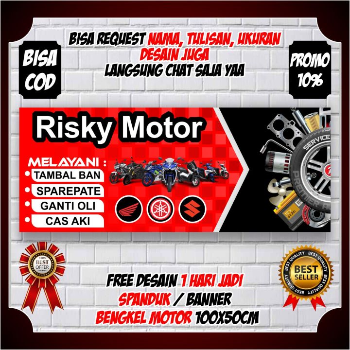Spanduk Banner Bengkel Motor Keren Berkualitas Banner Usaha Bengkel ...