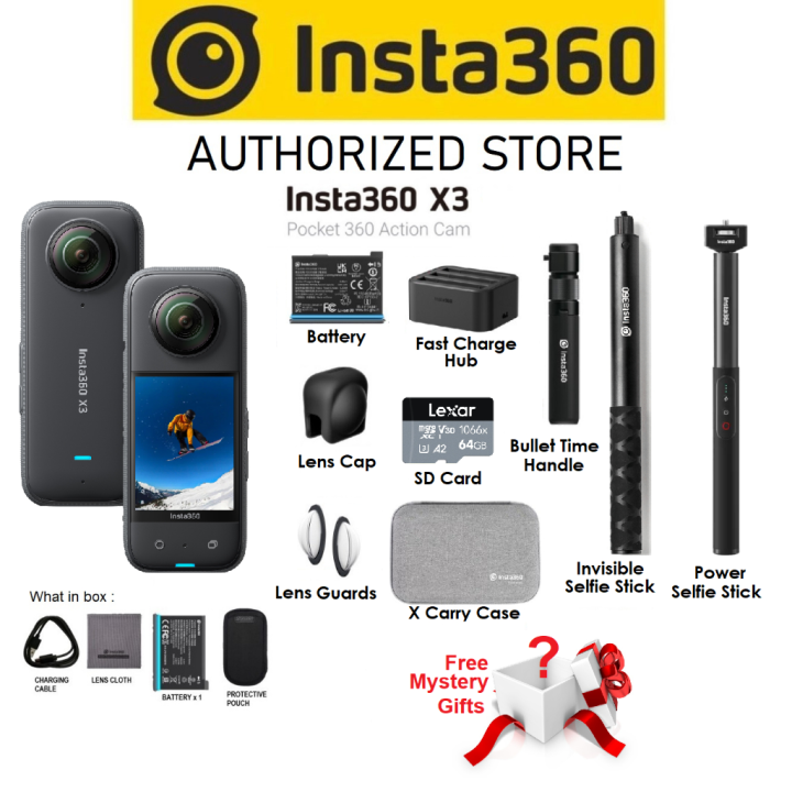 Insta360 X3 - 5.7K Video 72MP Photo 360 Pocket Camera | Lazada
