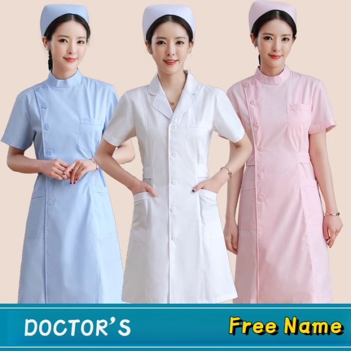 「Free Name」Lab Gown Lab Coat for Women,Hospital Medical Doctor Nursing ...