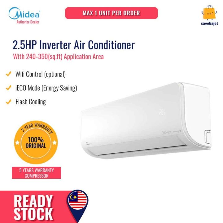 Midea 2.5HP Split Wall Mounted Type Air-Cond IV Xtreme MSXS-25CRDN8 ...