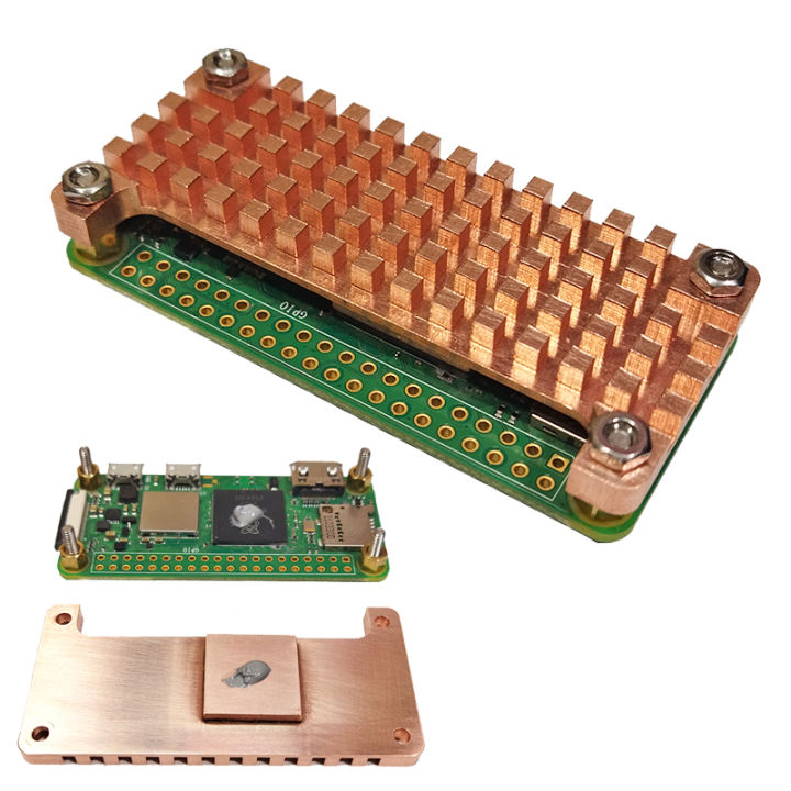 Raspberry Pi Zero 2 W ทองแดงบริสุทธิ์ฮีทซิงค์เคส Passive Cooling ...