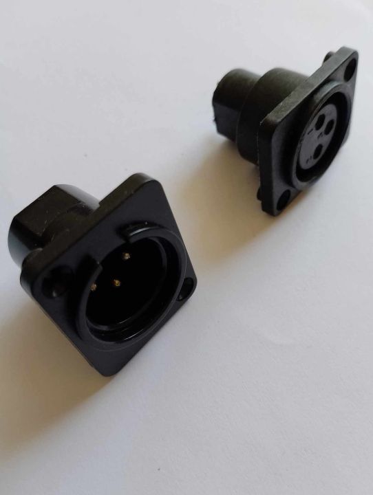 3Pin XLR male female power connector Straight socket Panel | Lazada PH