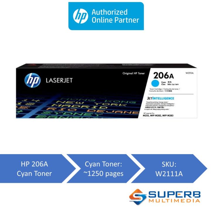 HP 206A Cyan Original LaserJet Toner Cartridge [W2111A] | Lazada