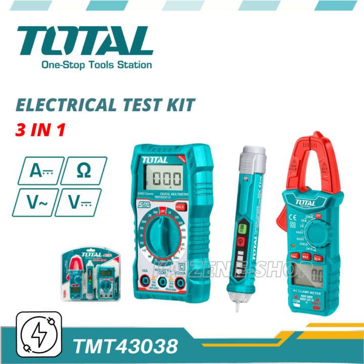 TOTAL TMT43028 Electrical Test Kit ( Digital AC Clamp Meter , AC ...