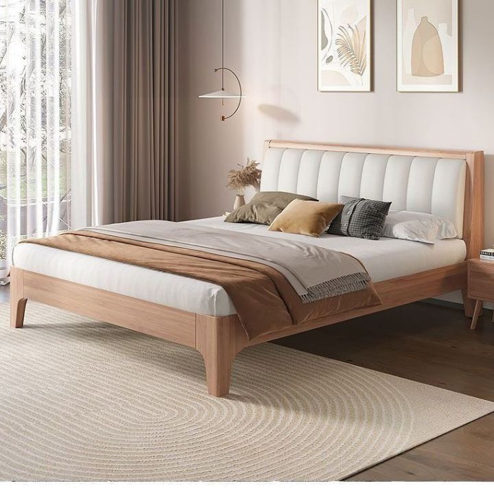 HDB Storage Bed Frame with Storage Solid Wood Bed Modern Minimalist ...