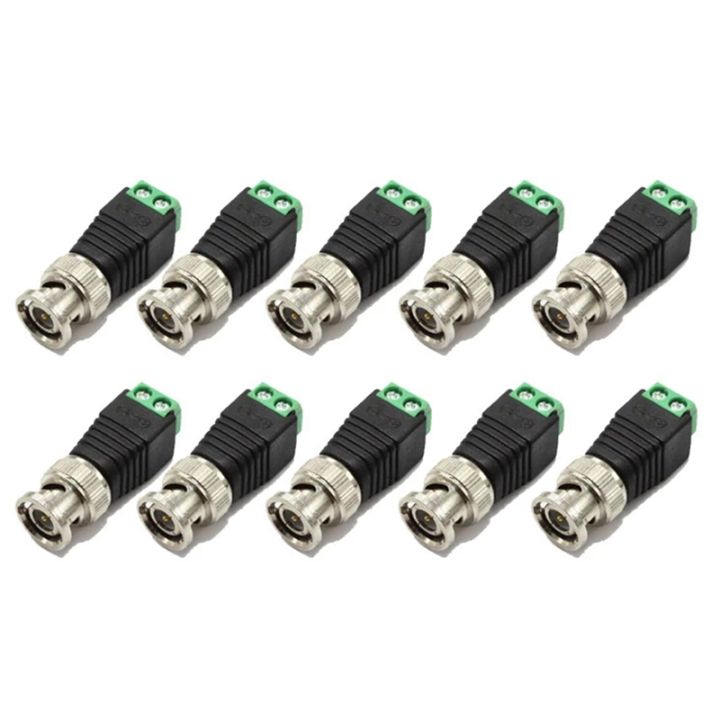 10Pcs Male Metal BNC Connector with DC Connector Plug Screw Terminal ...