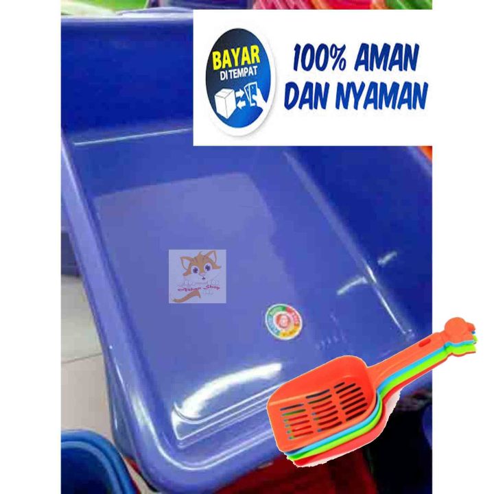 Bak Pasir Tempat Pup Kucing Litter Box Size Besar Bonus Serokan - Warna ...