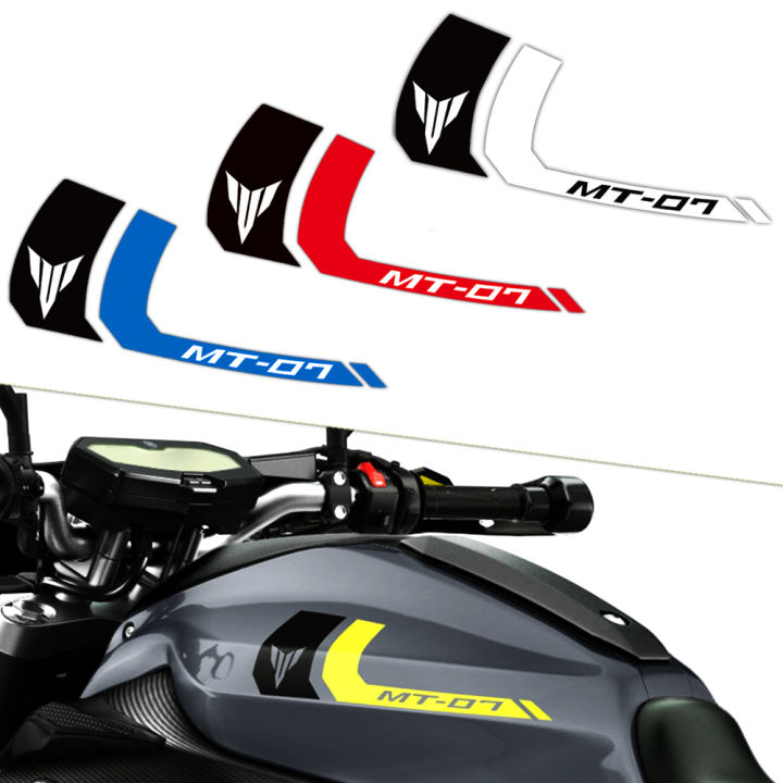 สำหรับ Yamaha MT-07 MT07 Twin Stripes การใช้ถังสติกเกอร์สะท้อนแสงรถ ...