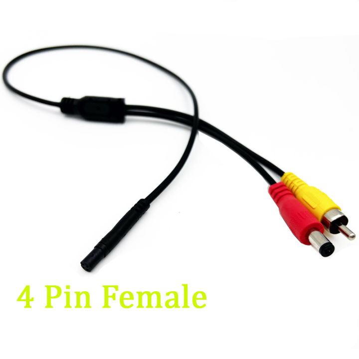 Car Rca Cvbs Male To 4 Pin Female Conversion Cable For Rear View Mirror ...
