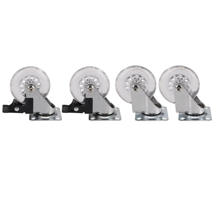4 x Heavy Duty 75mm Swivel Castor Wheels Trolley Furniture Caster with ...