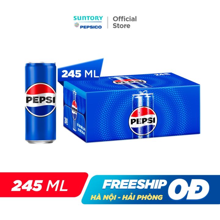 [CHỈ 11.6 VC 12% MAX 60K]Thùng 24 Lon Nước Ngọt Có Gaz Pepsi (245ml/lon) | Lazada.vn