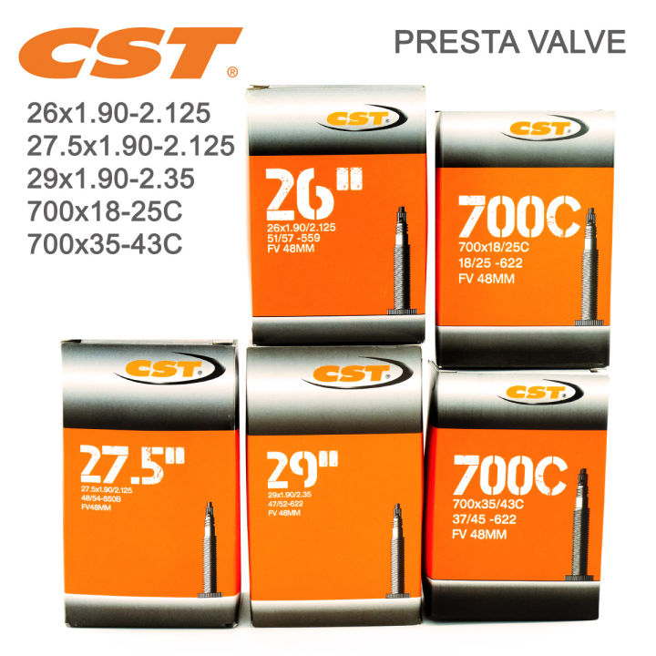 CST Tube 26 27.5 29 700C Bicycle Inner Tube Presta French Valve 48mm ...