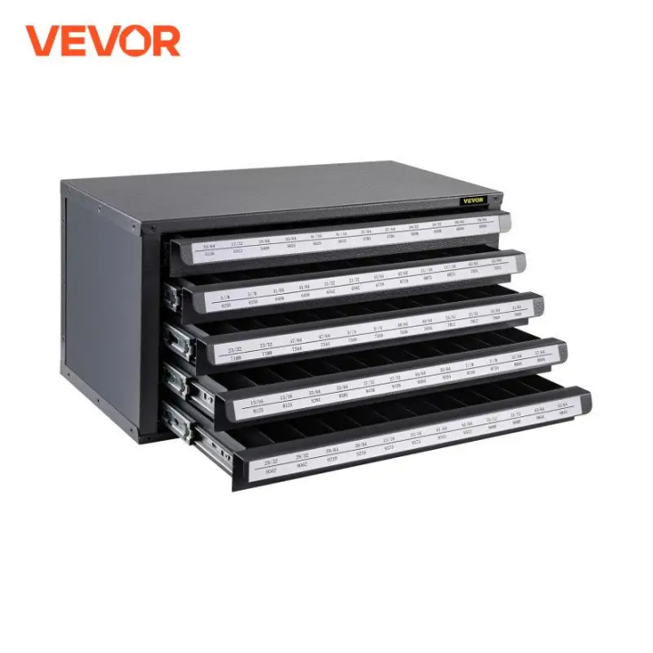 VEVOR 5-Drawer Steel Storage Tool Box Workshop Hardware Stackable Multi ...