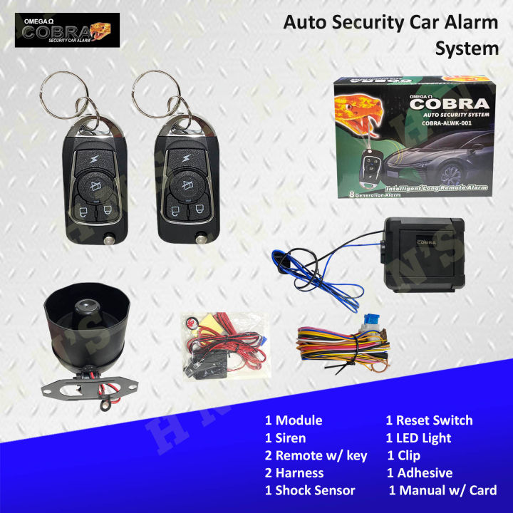 Cobra Automotive Security Car Alarm System with Intelligent Remote ...