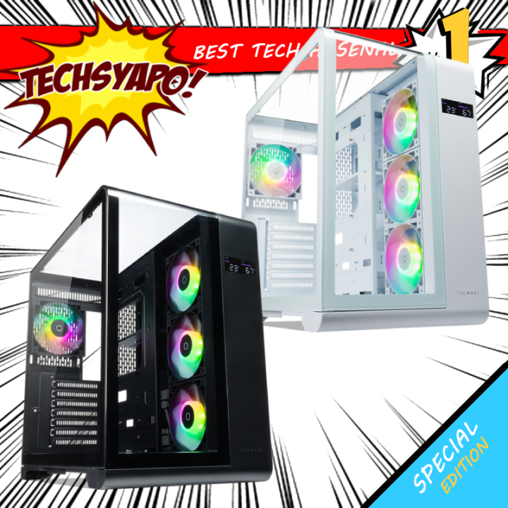 TECWARE ARC CURVED TG ATX CASE W/ GPU AND CPU DISPLAY | Lazada PH