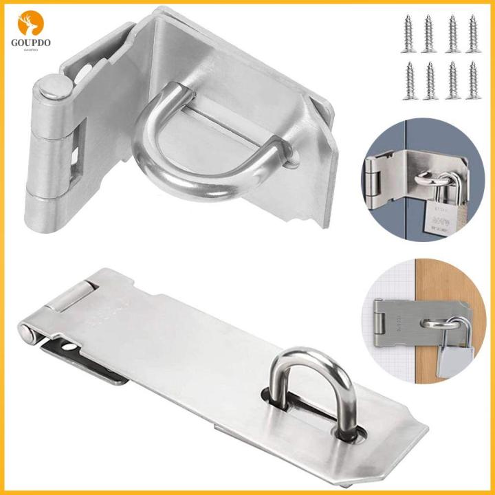 GOUPDO Right Angle Stainless Steel Burglar-proof Gate Bolt Shed Latch ...
