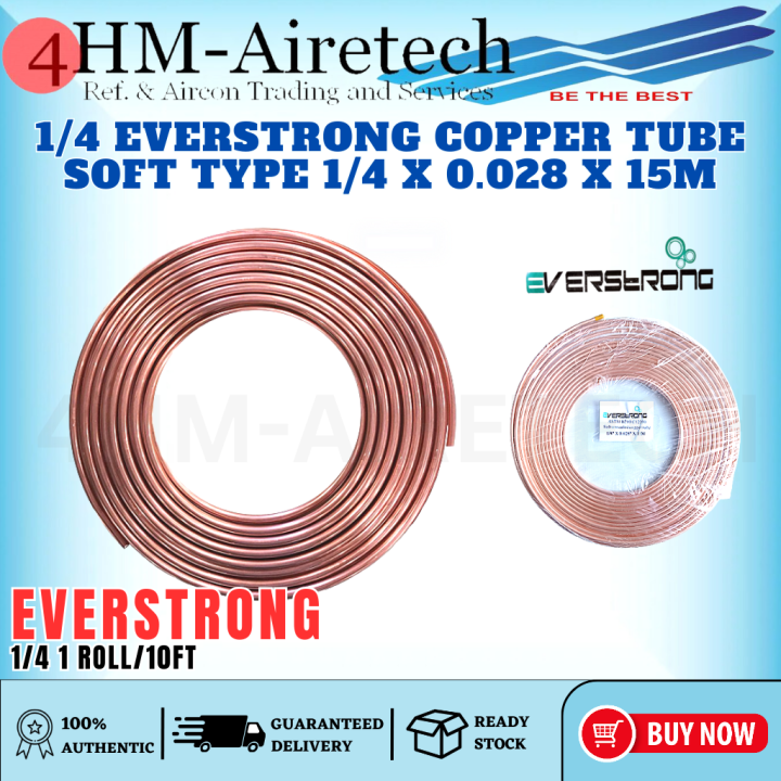 FOURHM 1/4 Copper Tube EVERTSTRONG Softdrawn Type for Airconditioning 1 ...