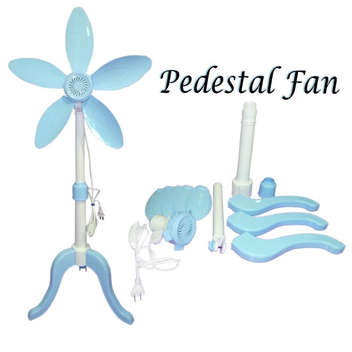 SM Plastic Pedestal Fan(STAND FAN) 5 Blades Leaves Air Cooling Portable ...