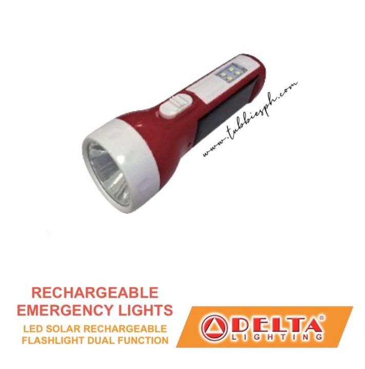 Delta Lighting Led Solar Rechargeable Flashlight (Dual Function ...