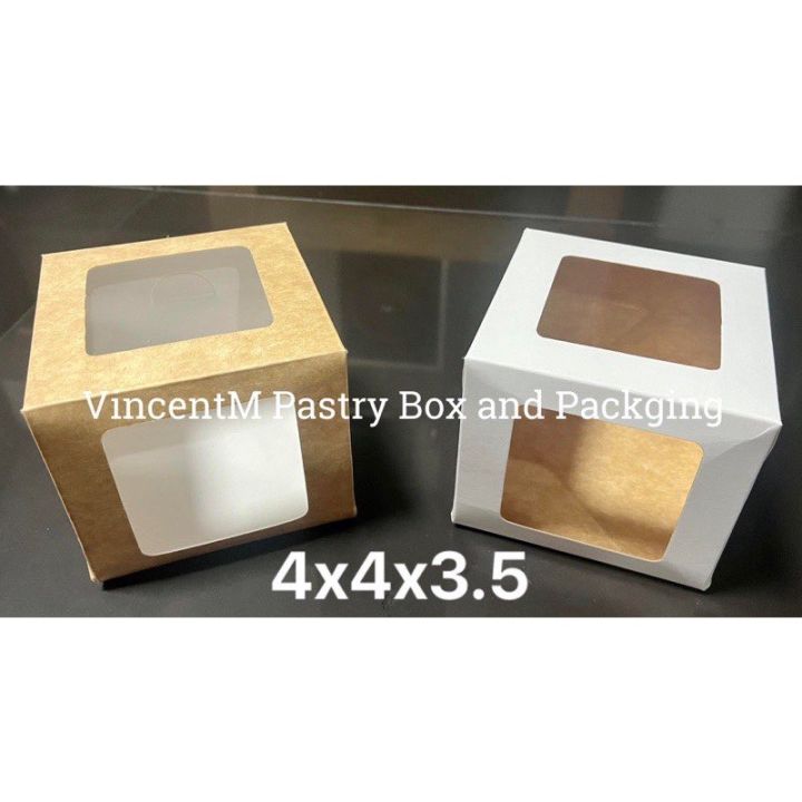 (10 PIECES) Bento Box / Cupcake box / Pastry box/ Candy Box 4x4x3.5 ...
