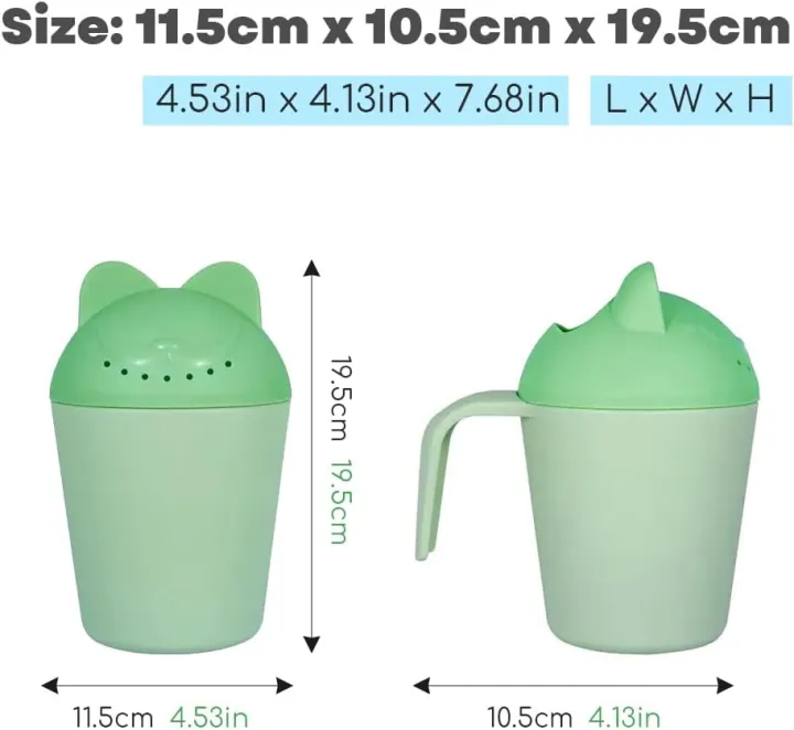 Baby Bath Rinse Cup, Cute Cartoon Cat Baby Bath Rinser Baby Rinser Pail ...