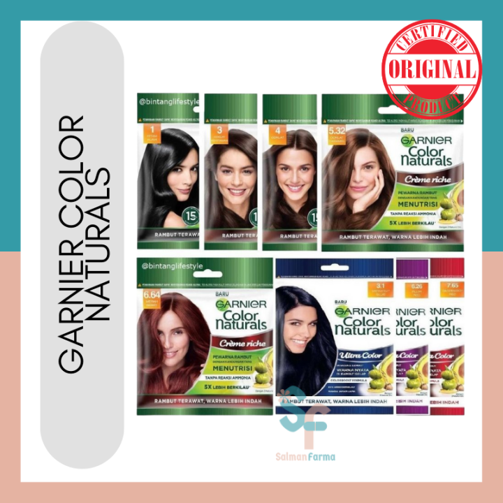 GARNIER Color Naturals Sachet/Garnier Ultra Color/Pewarna rambut ...