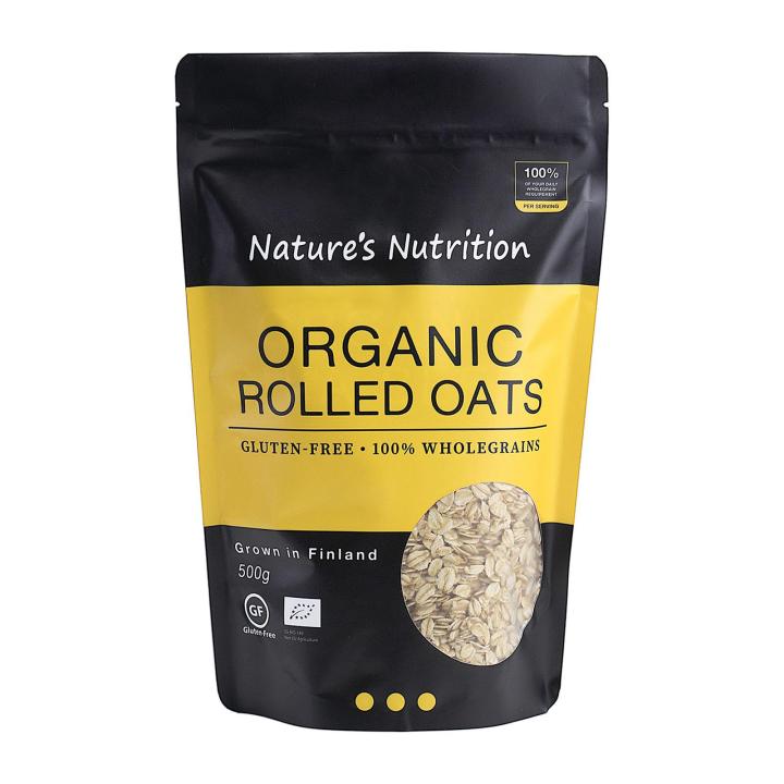 Nature's Nutrition Organic Rolled Oats 500g - 100% Wholegrains/Gluten ...