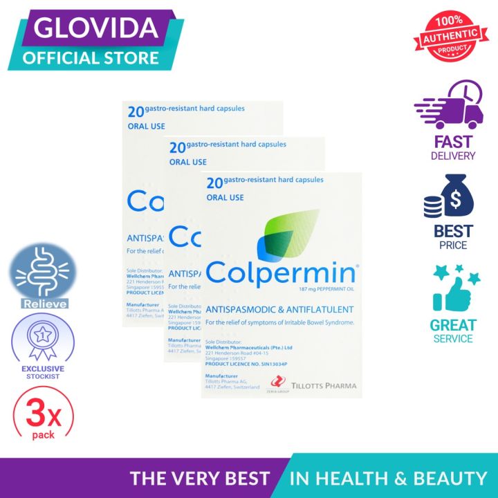 [Bundle of 3] Colpermin 187mg 20's | Exp: Jan-2027 | Glovida | Lazada ...