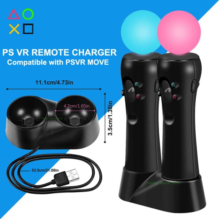 PS4 PS VR Move คอนโทรลเลอร์คู่เครื่องชาร์จ USB Gamepad สถานีแท่นชาร์จ ...
