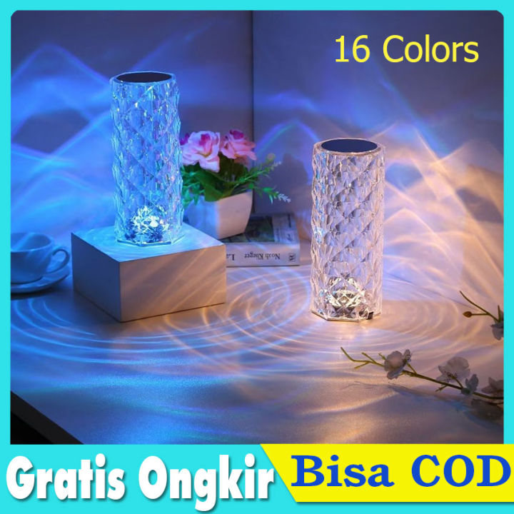 Lampu Meja Kristal Diamond RGB 16 Warna Led Lampu Ambient Light Kamar ...
