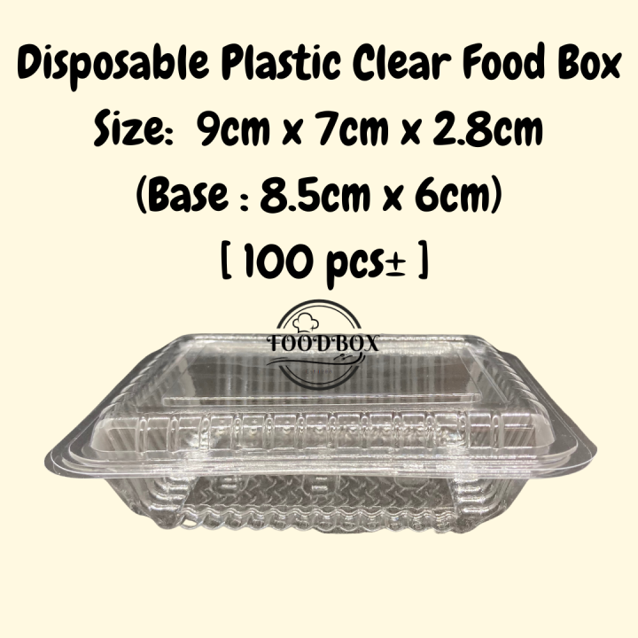 FOODBOX - (100pcs+-)TP-12 OPS Box Plastic Tray Bakery Disposable Plastic Clear Food Box Clear ...
