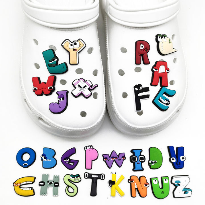 New 1PCS Cute Cartoon English letters Game Series Jibbitz DIY Shoe ...