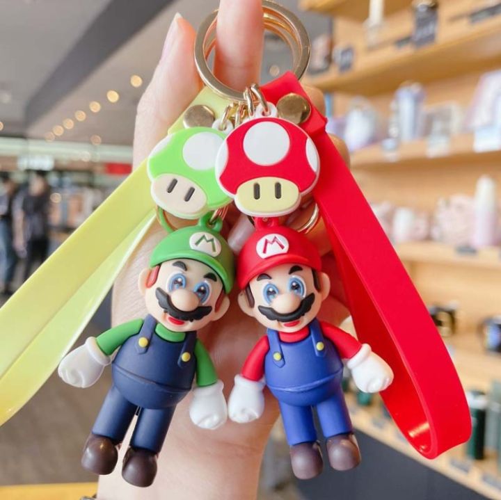 Super Mario Cute Keychain Bag Keychain With Tag and Cartoons | Lazada