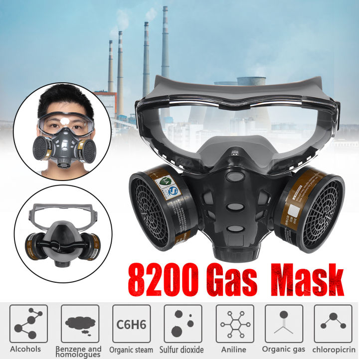 COD Ready Stock 8200 Gas Eye Protection Windproof Gas Respirator ...