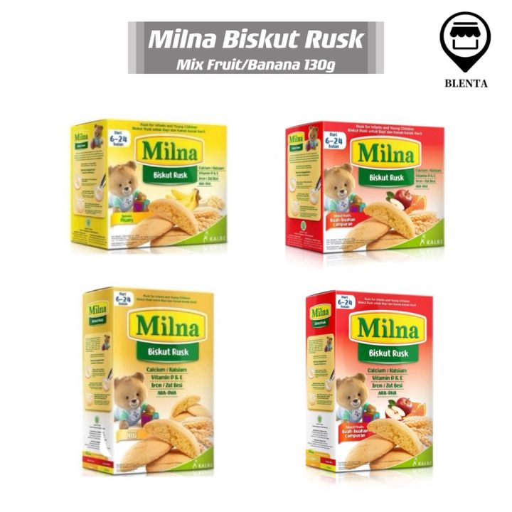 Milna Biscuit Rusk 6-24 Month Mix Fruit/Banana 130g/260g🔥SG READY STOCK ...