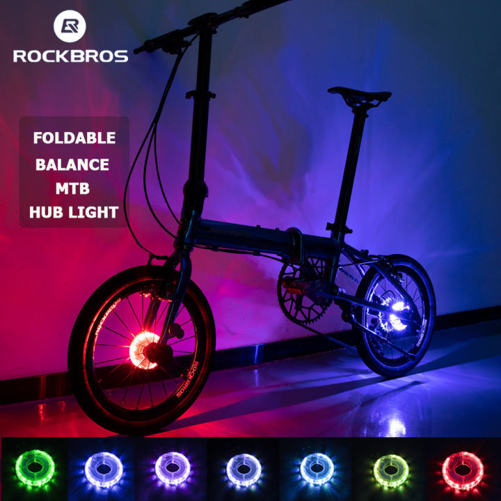 ROCKBROS Bicycle Hub Light 7 Colors LED Wheel Light Vibration Sensing ...